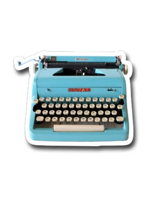 Blue Vintage Typewriter Sticker