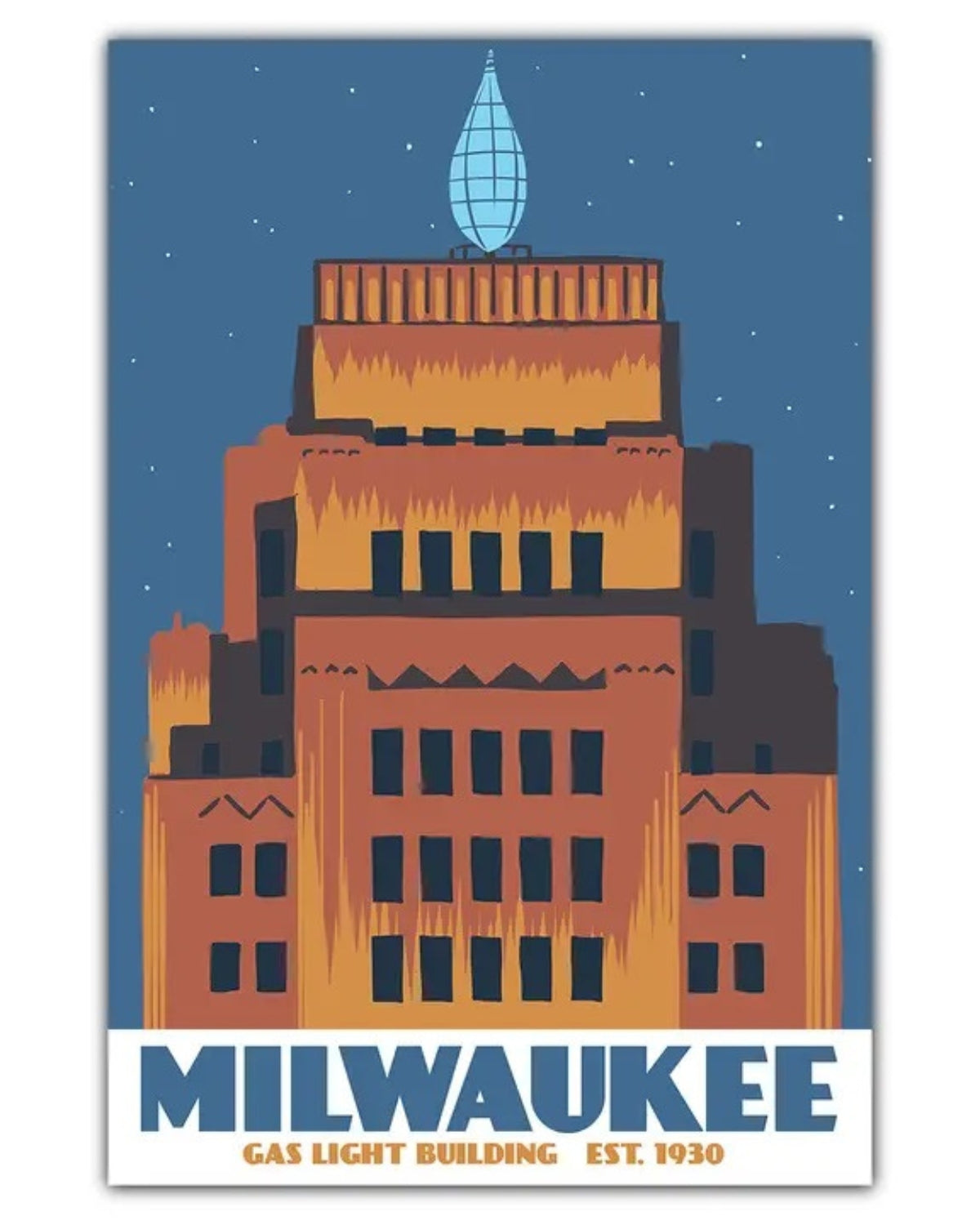 Gas Light Building Print