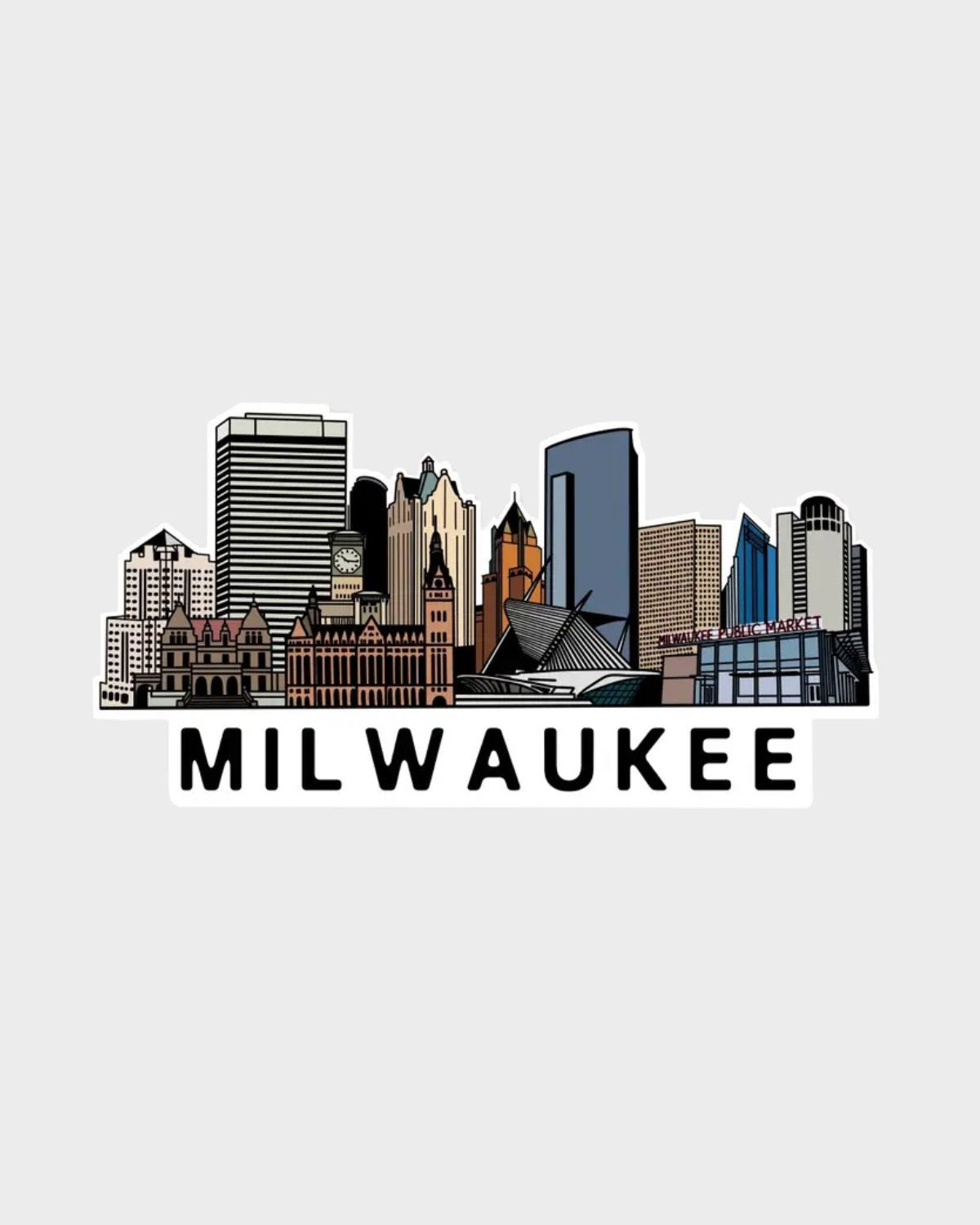 Milwaukee Skyline Color Sticker