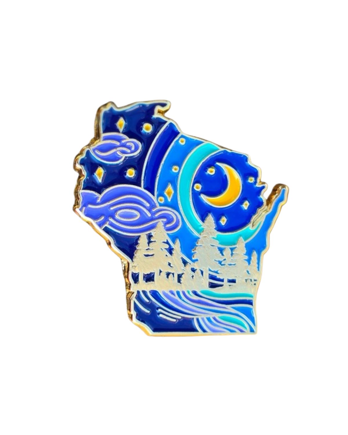 Starry Night Wisconsin State Pin