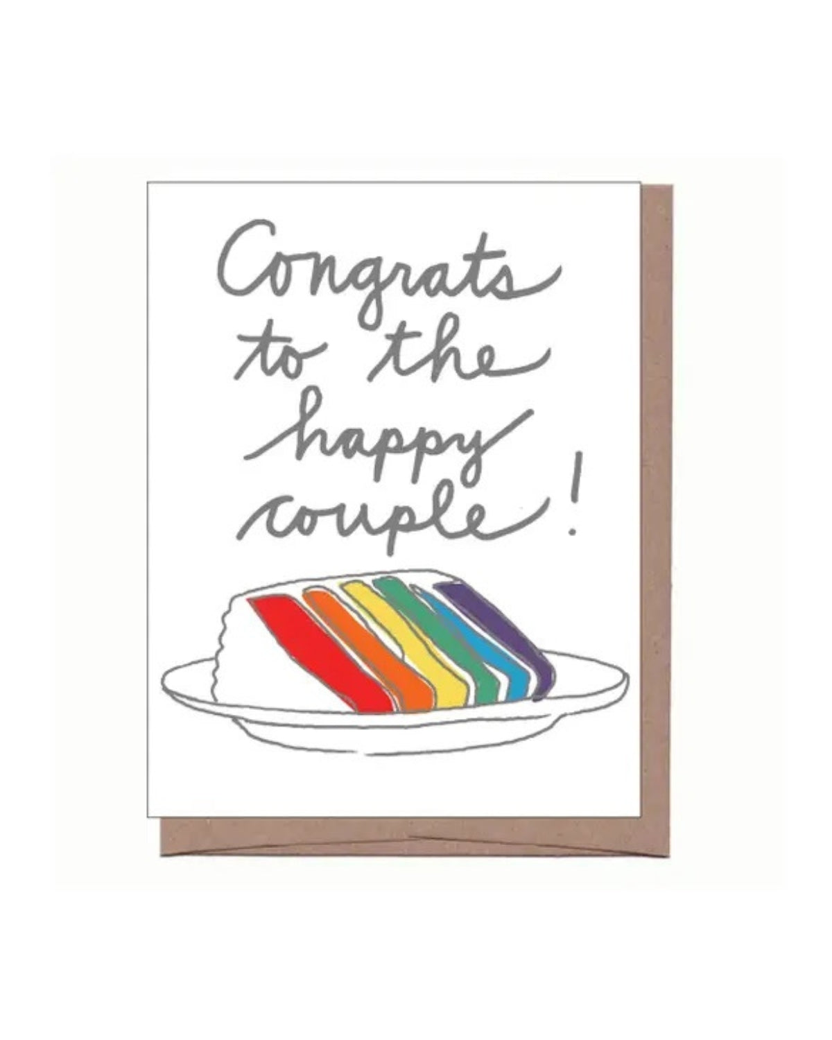 Rainbow Cake Wedding Card